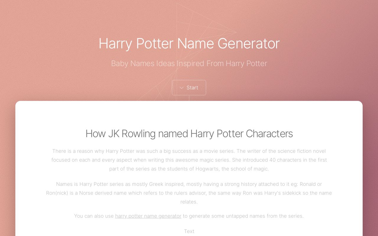 Harry Potter Name Generator